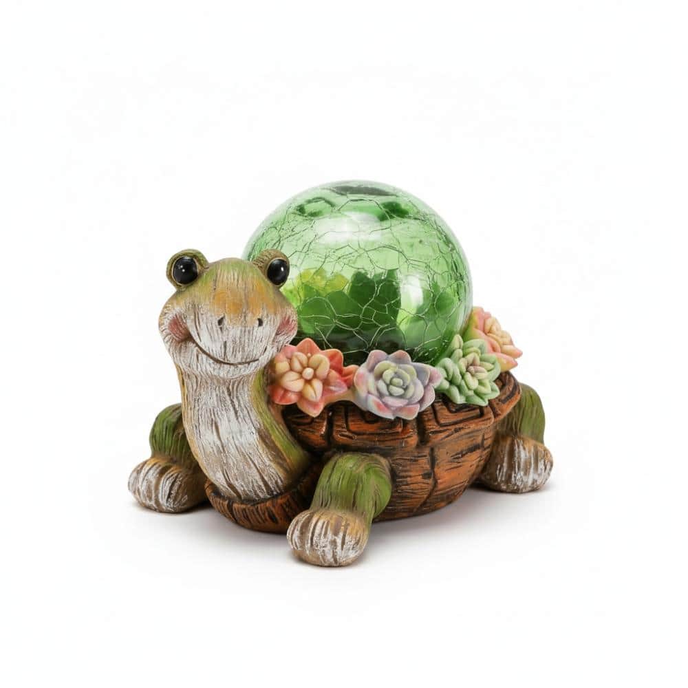 Green Resin Turtle with Succulent Garden Statue for Outdoor Decor ...