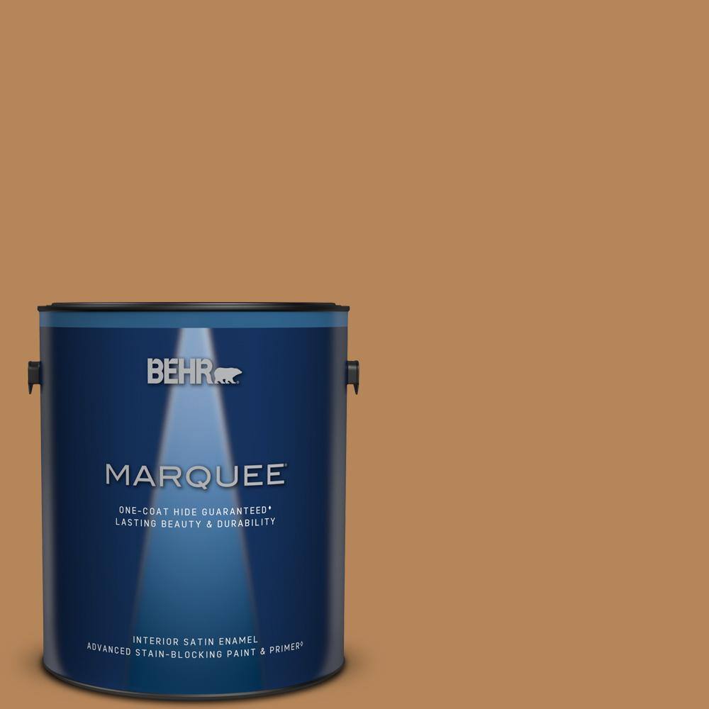 BEHR MARQUEE 1 gal. #S270-6 Almond Brittle Satin Enamel Interior Paint ...