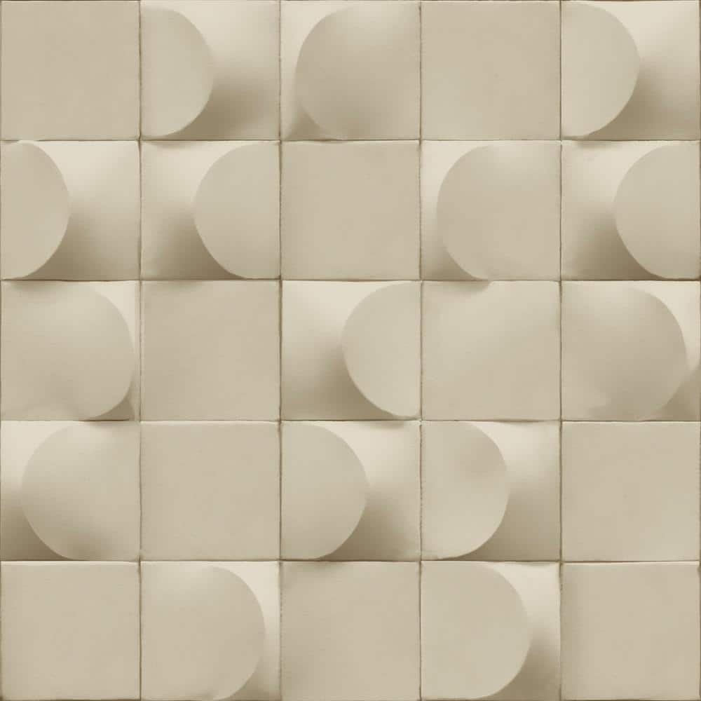 Walls Republic Beige 3D Blocks Geometric Print Non-Woven Paste the Wall ...
