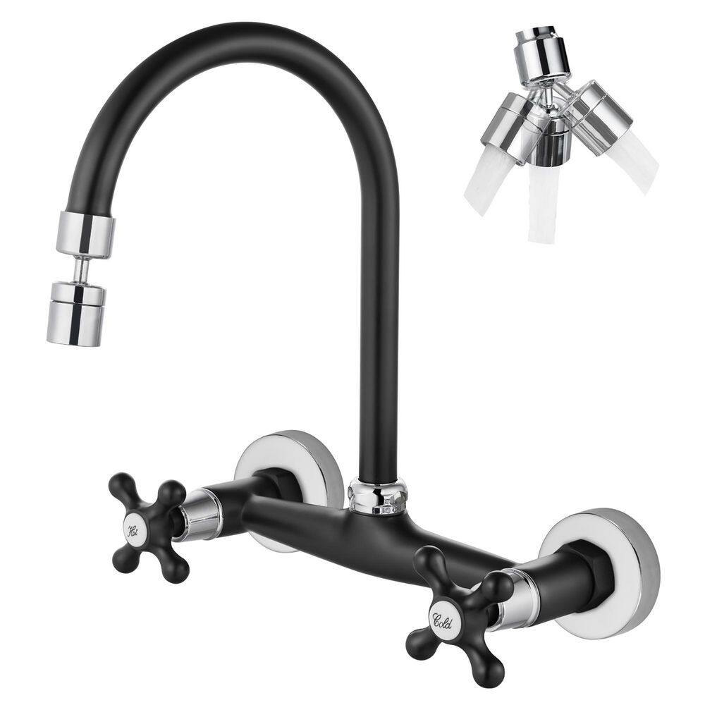 PICTURESQUE CENDU LLC Double Handle Wall Mount Standard Kitchen Faucet ...