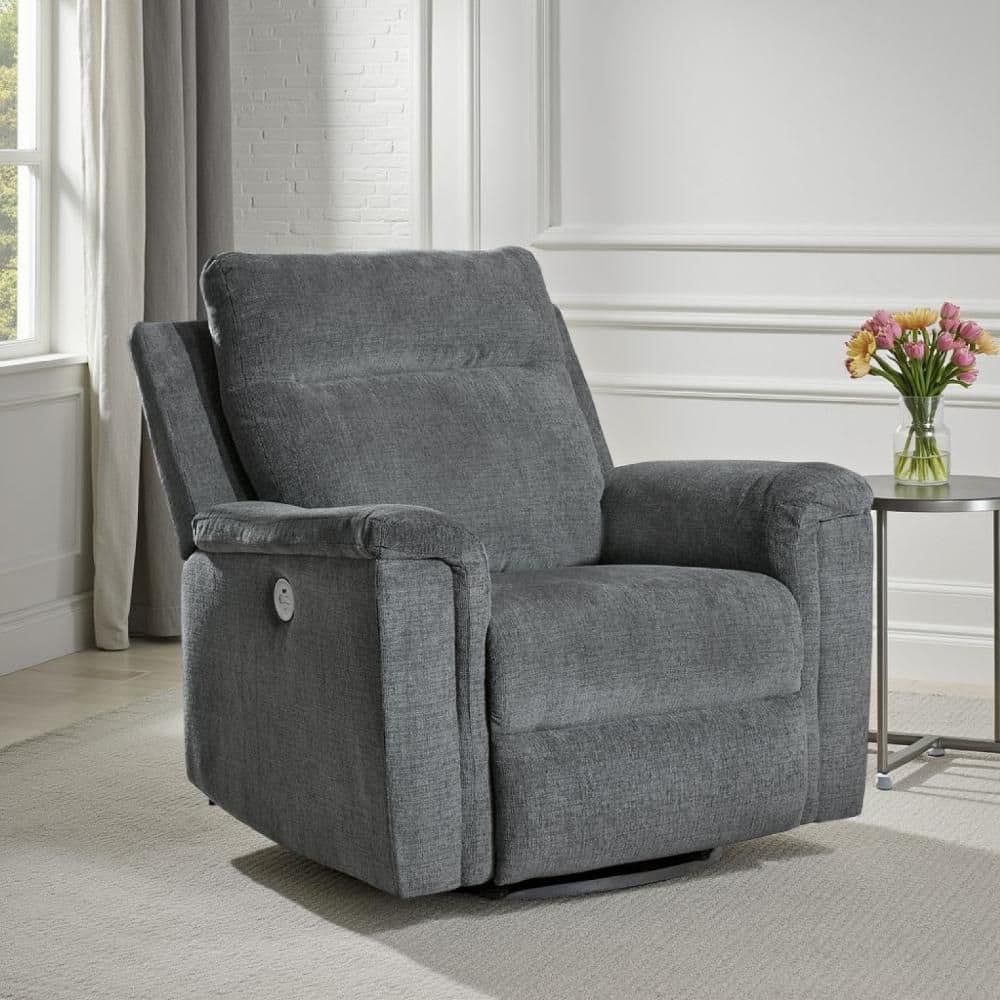 Benjara Jinu Gray Polyester and Soft Micro Chenille Power Lift Assist ...