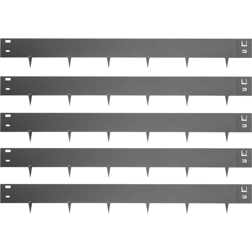 Brandclub - 3 in. x 39 in. Gray Steel Lawn Edging Metal Landscape ...