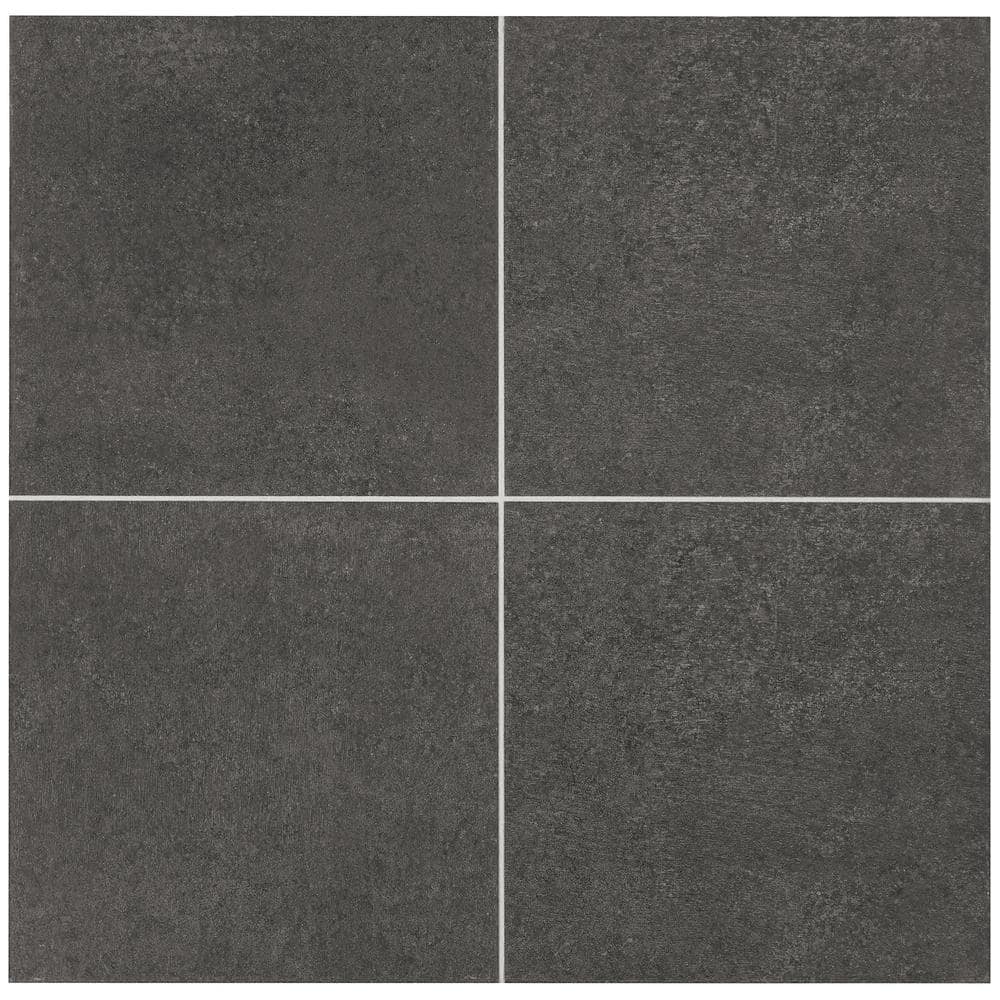 Marazzi Eclectic Vintage Charcoal Concrete 12 in. x 12 in. Porcelain ...