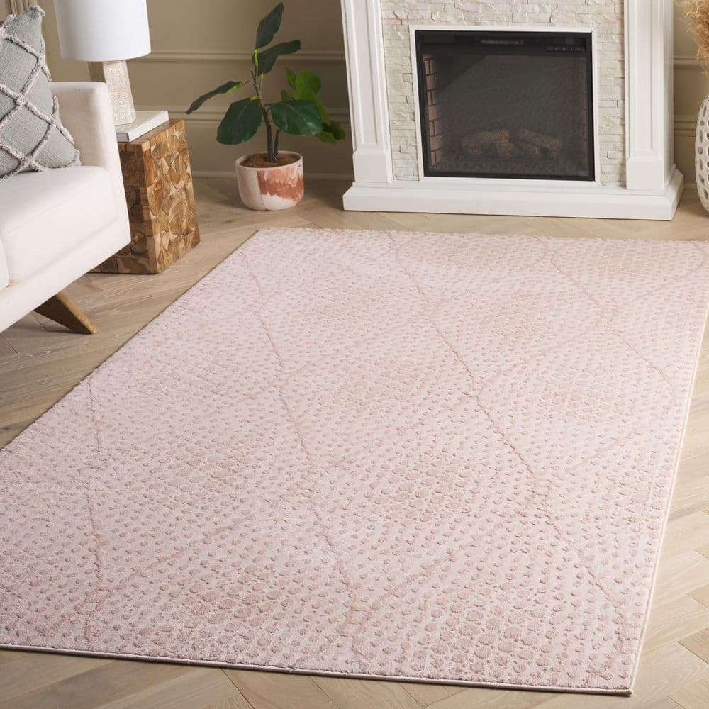 SAFAVIEH Revive 5 ft. x 8 ft. Pink Solid Diamond Area Rug REV108U-5 ...