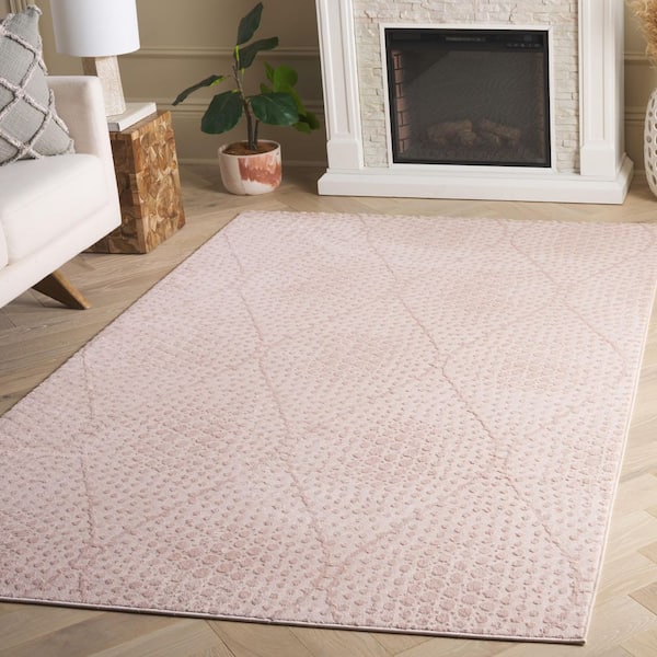 SAFAVIEH Revive 9 ft. x 12 ft. Pink Solid Diamond Area Rug REV108U-9 ...