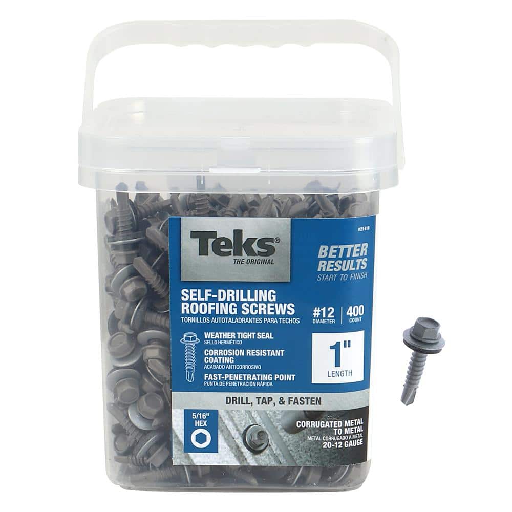 Teks #12 x 1 in. External Hex Washer Head Drill Point Corrosion ...