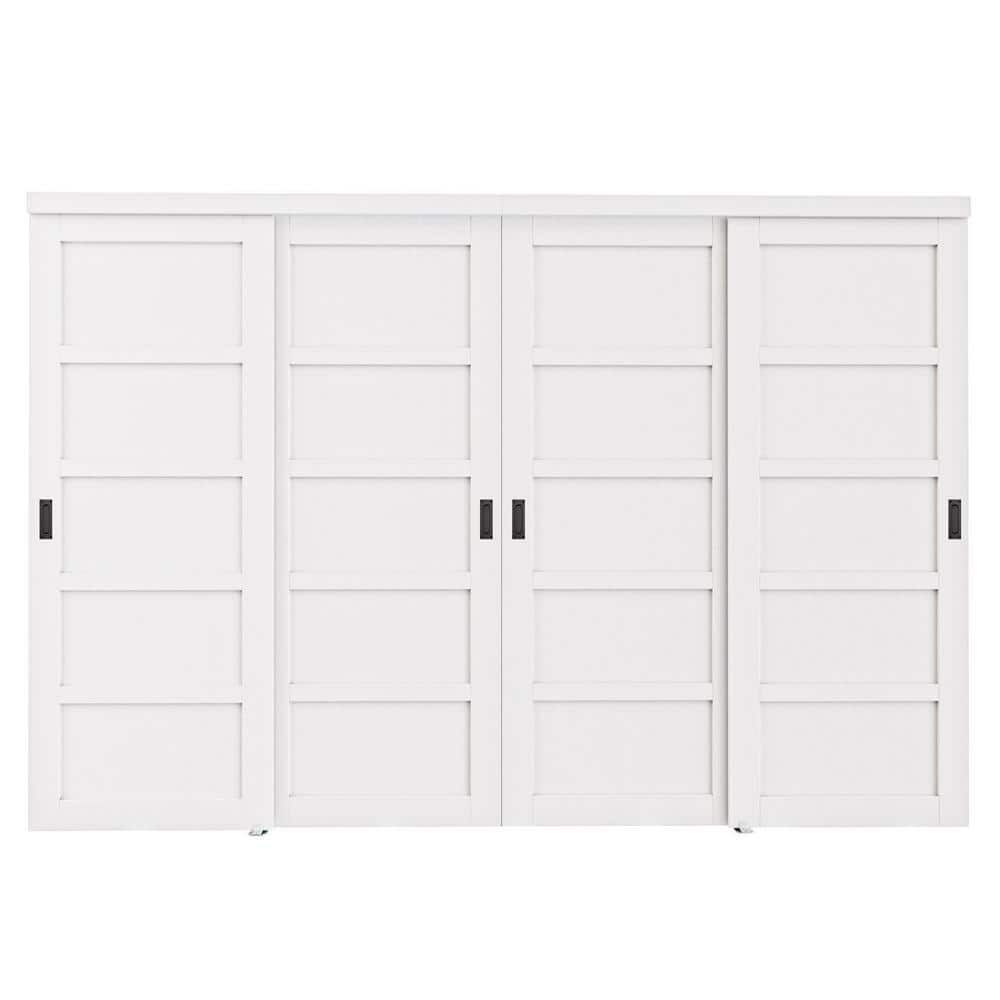 ARK DESIGN 120 in. x 80 in. Paneled 5-Lite Blank Pattern White Primed ...