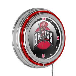 The Ohio State University Red Logo Black Lighted Analog Neon Clock ...