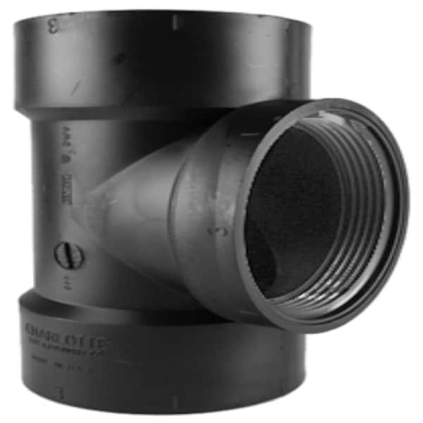 Charlotte Pipe 3 in. ABS DWV Cleanout Tee ABS004451000HD - The Home Depot