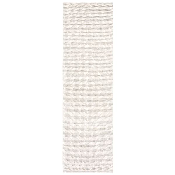 SAFAVIEH Natura 2 ft. x 8 ft. Ivory Diamond High-Low Runner Rug NAT276A ...