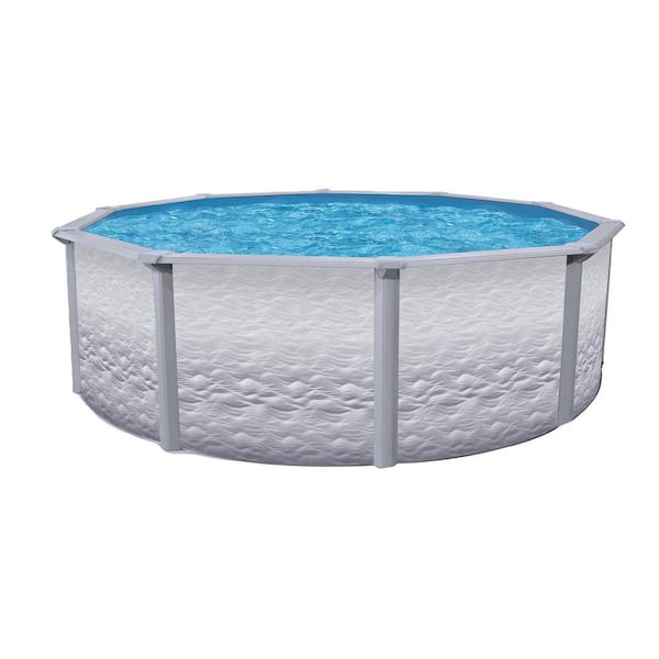 AQUARIAN Liberty 27 ft. round 52 in. deep Hard Sided Starter Pool ...