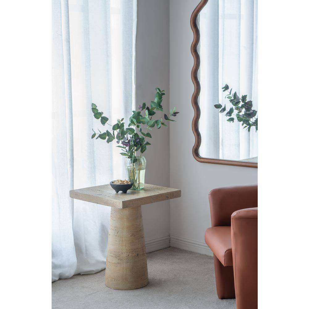 A & B Home 20 in. in Cream Square Cement End Table 60947-CREA - The ...