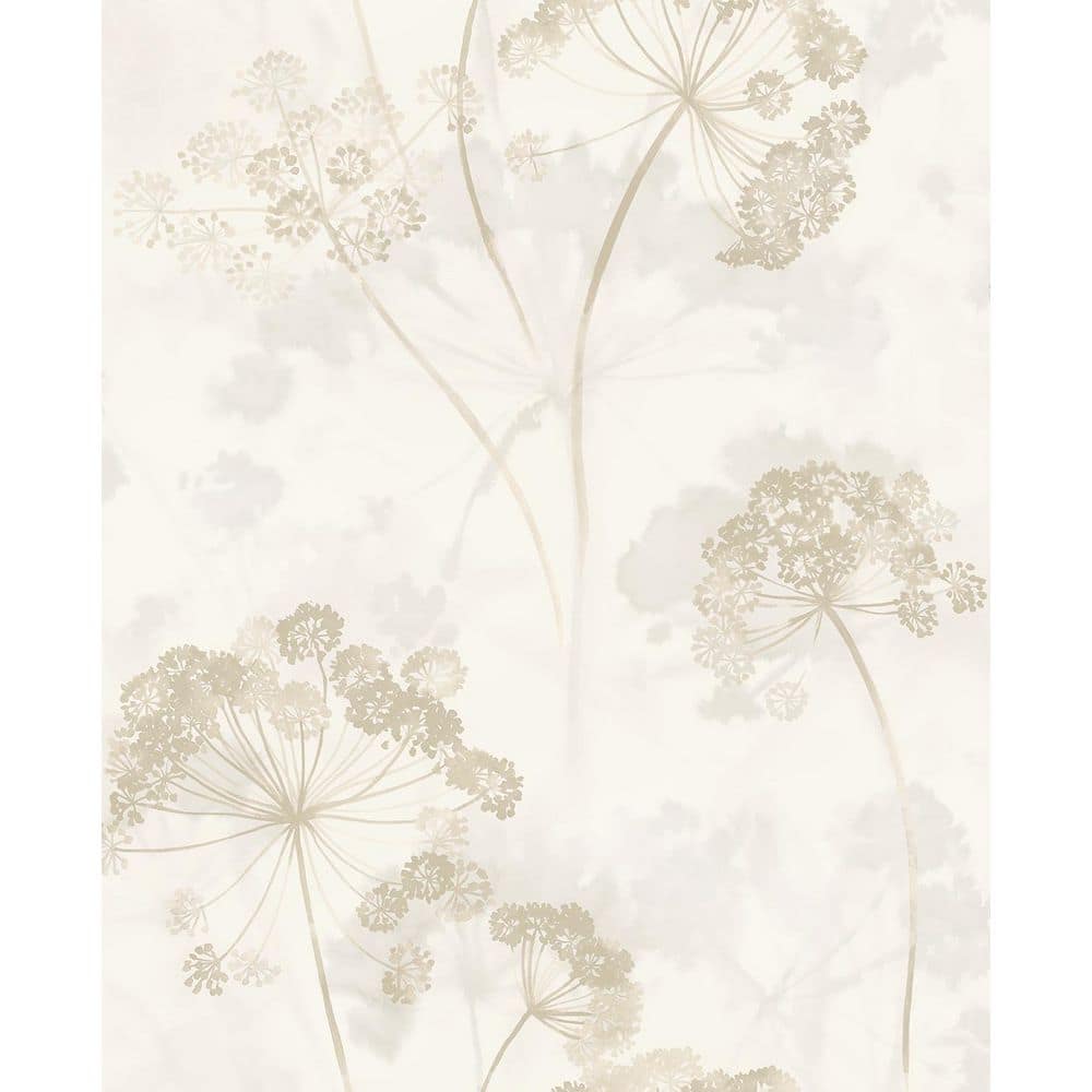 GALEY ALIX 30.75 sq. ft. Frosted Linen The Aurelia Floral Vinyl Peel ...