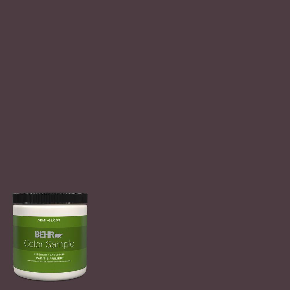 BEHR PREMIUM PLUS 8 oz. #T18-04 Nocturne Shade Semi-Gloss Interior ...