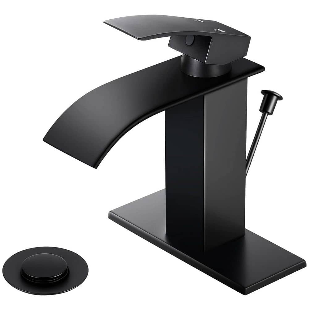 MTTCLE Single Handle Waterfll Spout Single Hole Bathroom Sink Faucet ...