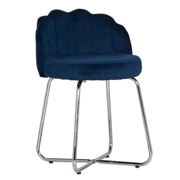 Hillsdale Furniture Catalina Metal Vanity Stool, Dark Blue Fabric 51107 ...