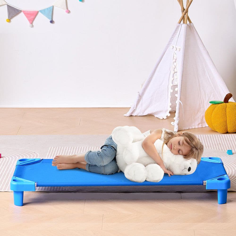 SKYSHALO 52 in. L x 23 in. W Stackable Kiddie Cot, Portable Toddler Nap ...