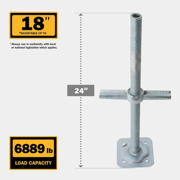 Scaffolding Roof 4 Pack 24\" Adjustable Leveling Jack Galvanized Solid ...