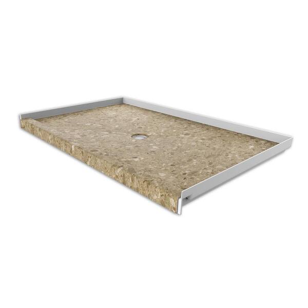 FlexStone 36 in. x 60 in. Single Threshold Shower Base with Center ...