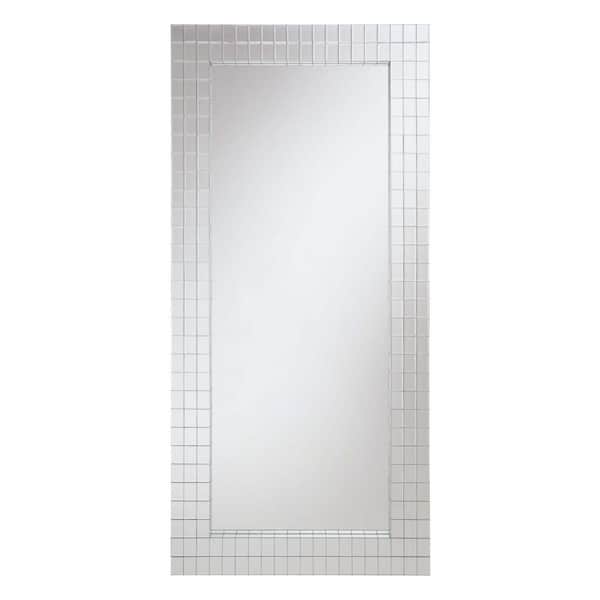 Silver 32 in. W x 71 in. H Metal Frame Dominic Accent Mirror Wall ...