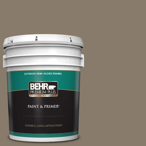 BEHR PREMIUM PLUS 5 gal. #PPU7-24 Native Soil Semi-Gloss Enamel ...