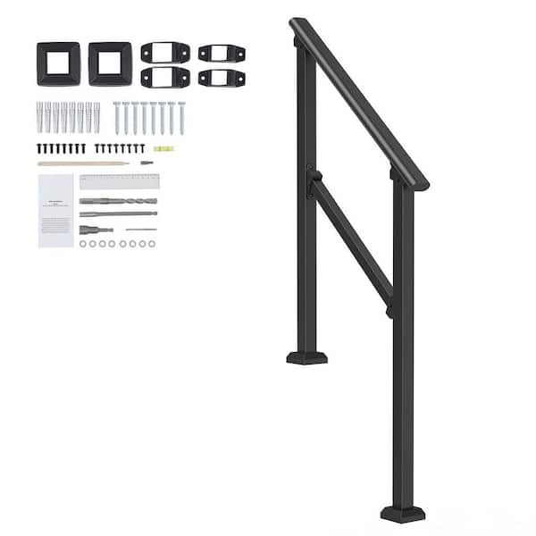SVOPES 2-3 Step Handrails for Outdoor Steps 36.2 in. H x 3.3 in. W ...