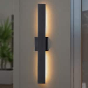 C Cattleya 48in. Black Aluminum Dimmable LED Outdoor Hardwired Wall ...