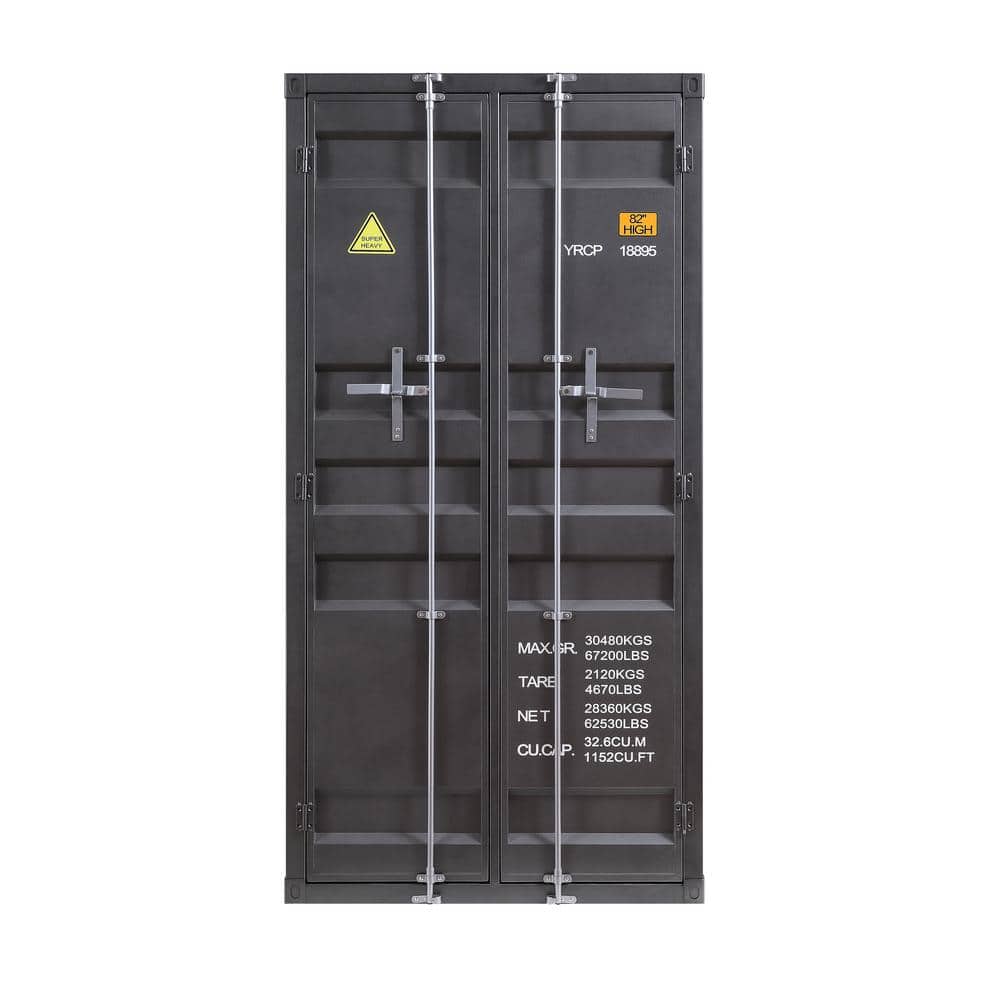 Acme Furniture Cargo Gunmetal 34 in. Wardrobe 37899 - The Home Depot