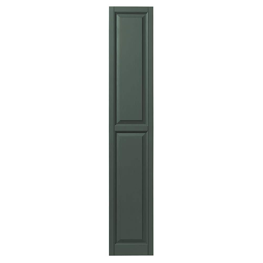 Ply Gem 12 in. x 71 in. Raised Panel Polypropylene Shutters Pair in Green VINRP1271 55 - The ...
