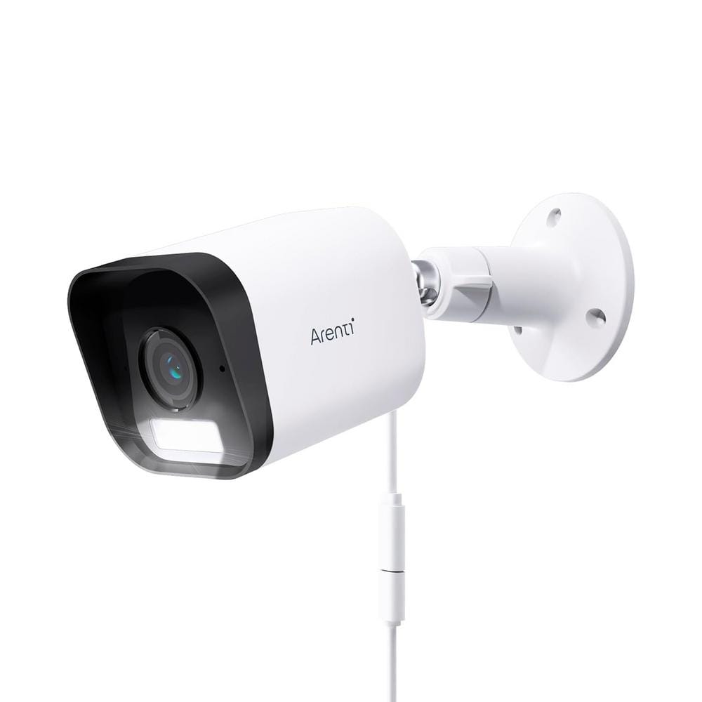ARENTI 4MP Hardwired Wi-Fi Outdoor Security Camera with Spotlight/Siren ...