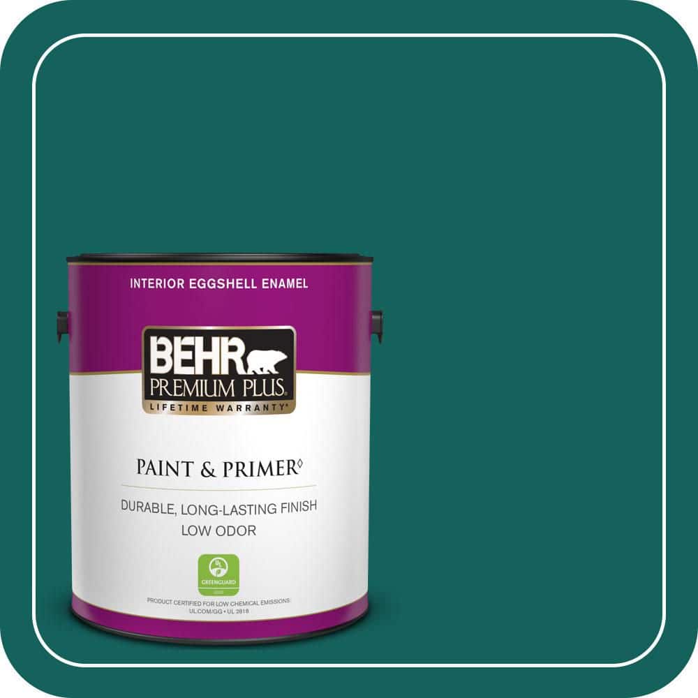 BEHR PREMIUM PLUS 1 gal. #S-H-490 Billiard Table Eggshell Enamel Low ...
