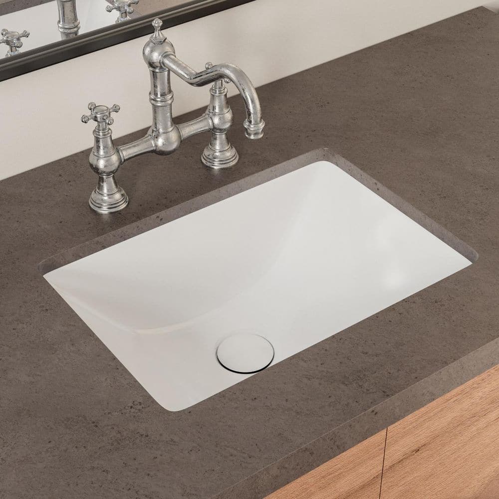 Los Flexi 18 in. Rectangular Undermount Bathroom Sink, Compact Vanity ...