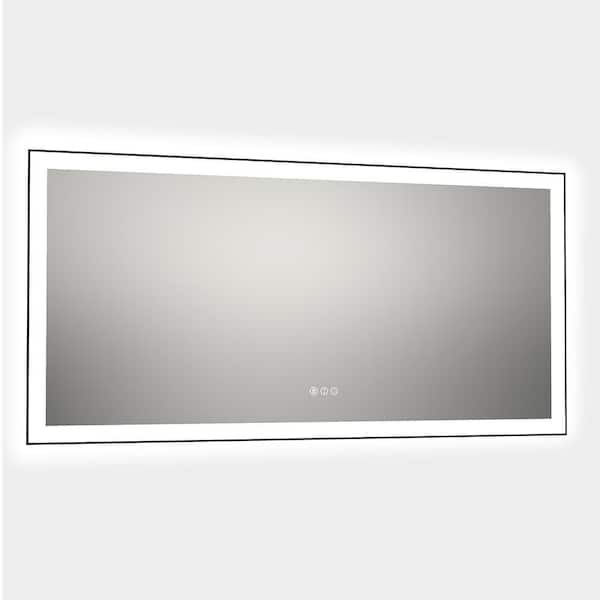 EVERSTEIN 72 in. W x 36 in. H Rectangular Aluminum Classic Framed Wall ...