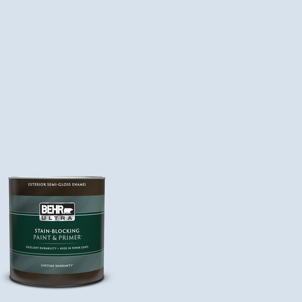 BEHR ULTRA 1 qt. #580A-2 Icy Bay Semi-Gloss Enamel Exterior Paint ...