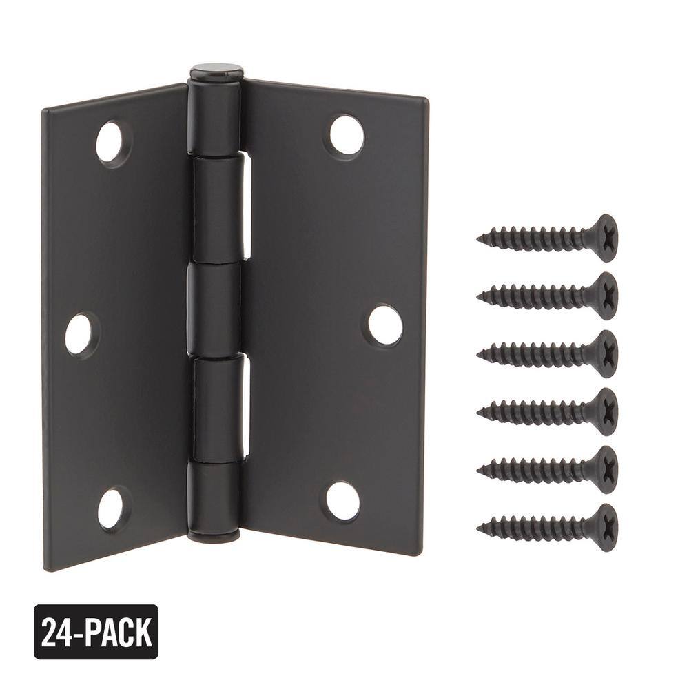 Reviews for Everbilt 24-Pack 3-1/2 in. Square Radius Matte Black Squeak ...