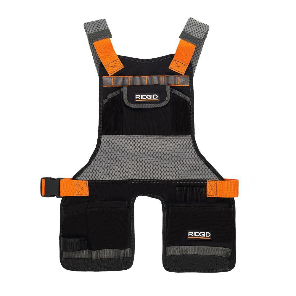 RIDGID 20 in. 13 Pocket Professional Grade Bib Work Apron RD84300-TH ...