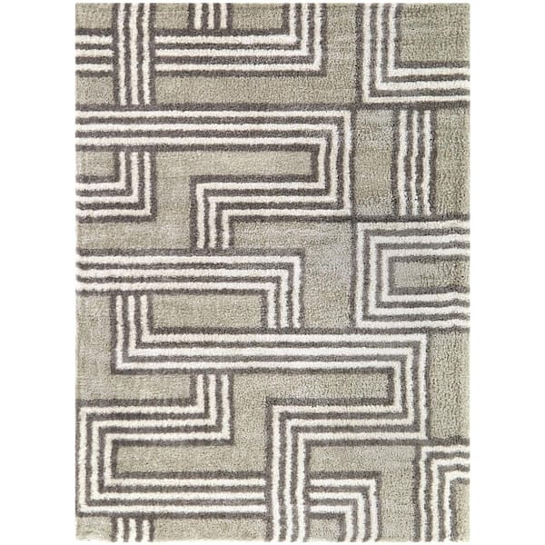 BALTA Breyton Grey 5 ft. x 7 ft. Stripe Area Rug 3122553 - The Home Depot