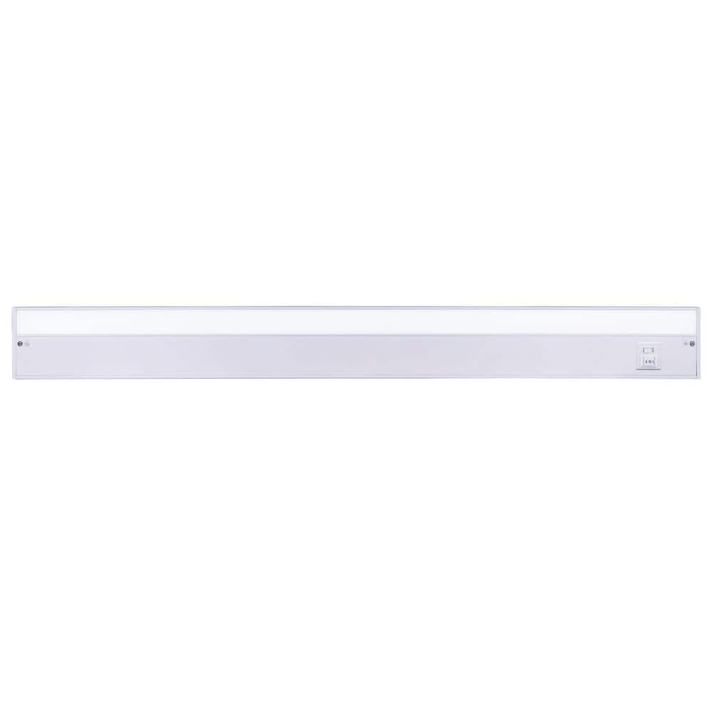 CRAFTMADE 36 in. Hardwired/Plug-in White Finish Dimmable Integrated LED ...