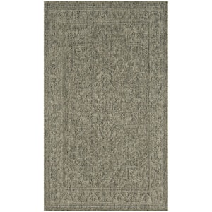 Nourison Tulum Taupe Olive 8 ft. x 10 ft. Center medallion Contemporary ...