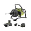 RYOBI ONE+ 18V Hybrid Drain Auger Kit with 50 ft. Cable, 2 Ah Battery ...
