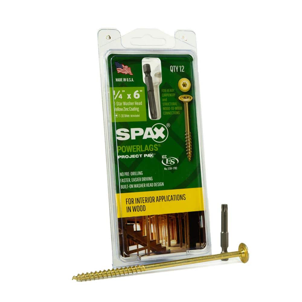 SPAX 1/4 in. x 6 in. Interior Washer Head Structural Wood Lag Screws ...