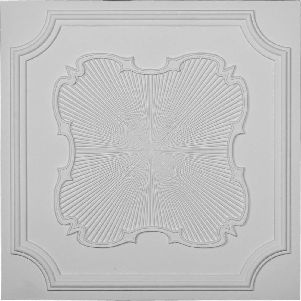 Ekena Millwork Eryn 2 ft. x 2 ft. Glue Up Polyurethane Ceiling Tile in ...