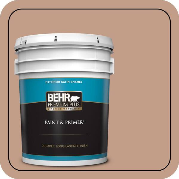BEHR PREMIUM PLUS 5 gal. #S200-4 Chestnut Bisque Satin Enamel Exterior ...