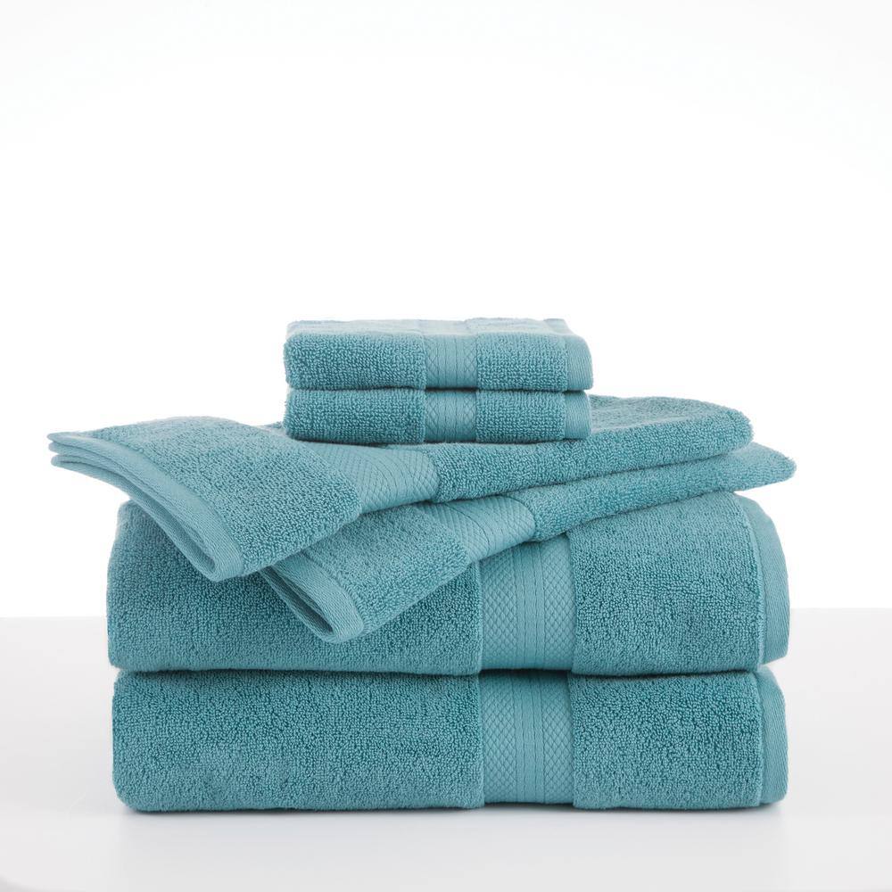 Martex Abundance 6-Piece Light Turquoise Solid Bath Towel Set ...