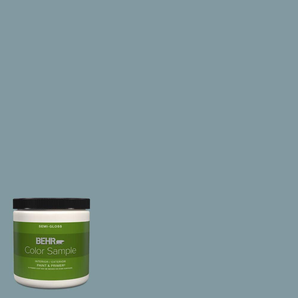 BEHR PREMIUM PLUS 8 oz. #ECC-56-3 Lake View Semi-Gloss Interior ...