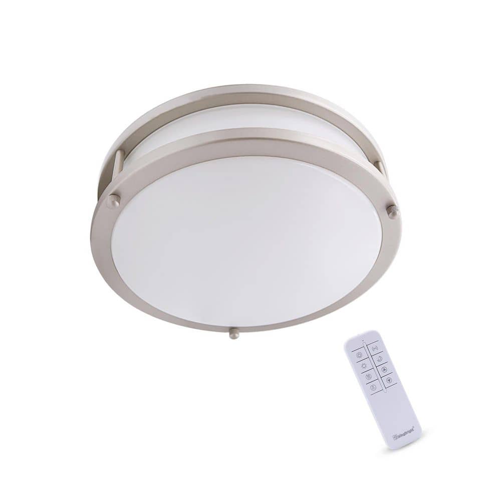 Lecoht 10 in. White Dimmable LED Microwave Sensor Flush Mount Ceiling ...