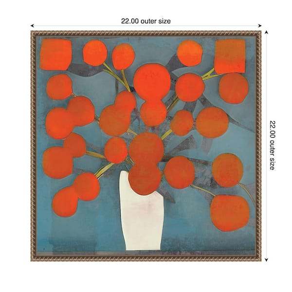 Amanti Art Abstract Orange Flowers by Elena Ray 22 in. W x Amanti Art Abstract Orange Flowers by Elena Ray 22 in. W x
