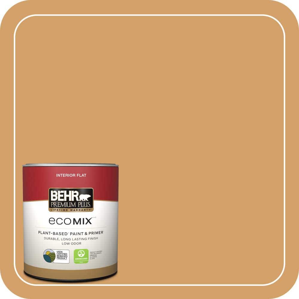 BEHR PREMIUM PLUS 1 qt. #300D-5 Desert Caravan Flat EcoMix Plant-Based ...