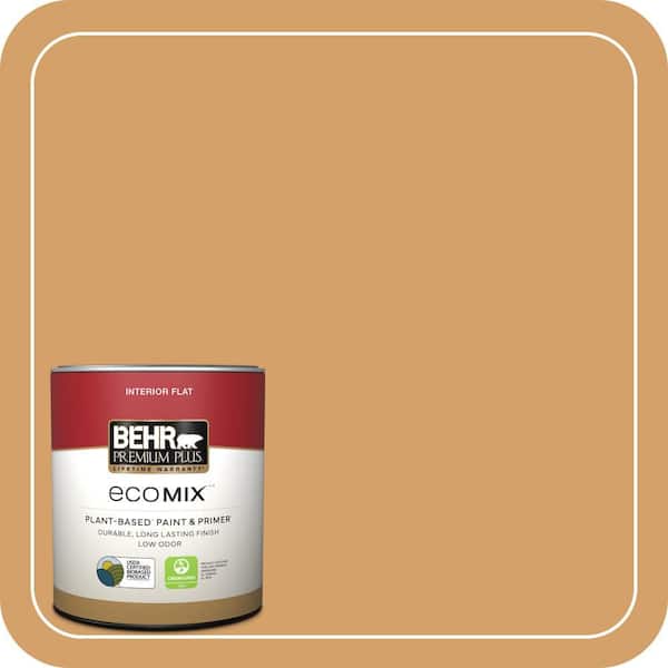 BEHR PREMIUM PLUS 1 qt. #300D-5 Desert Caravan Flat EcoMix Plant-Based ...