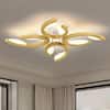 TOZING 29 in. Wooden Modern Novel Leaf Clover Integrated LED Dimmable ...